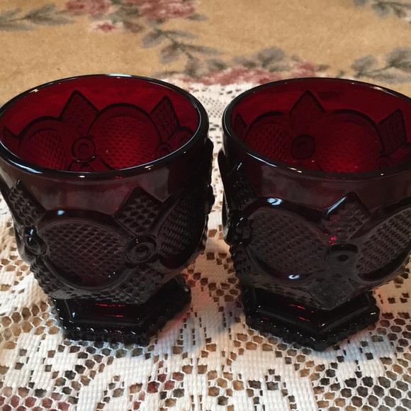 Avon | Kitchen | Vintage Avon Cape Cod Ruby Red Collection Set Of Two ...